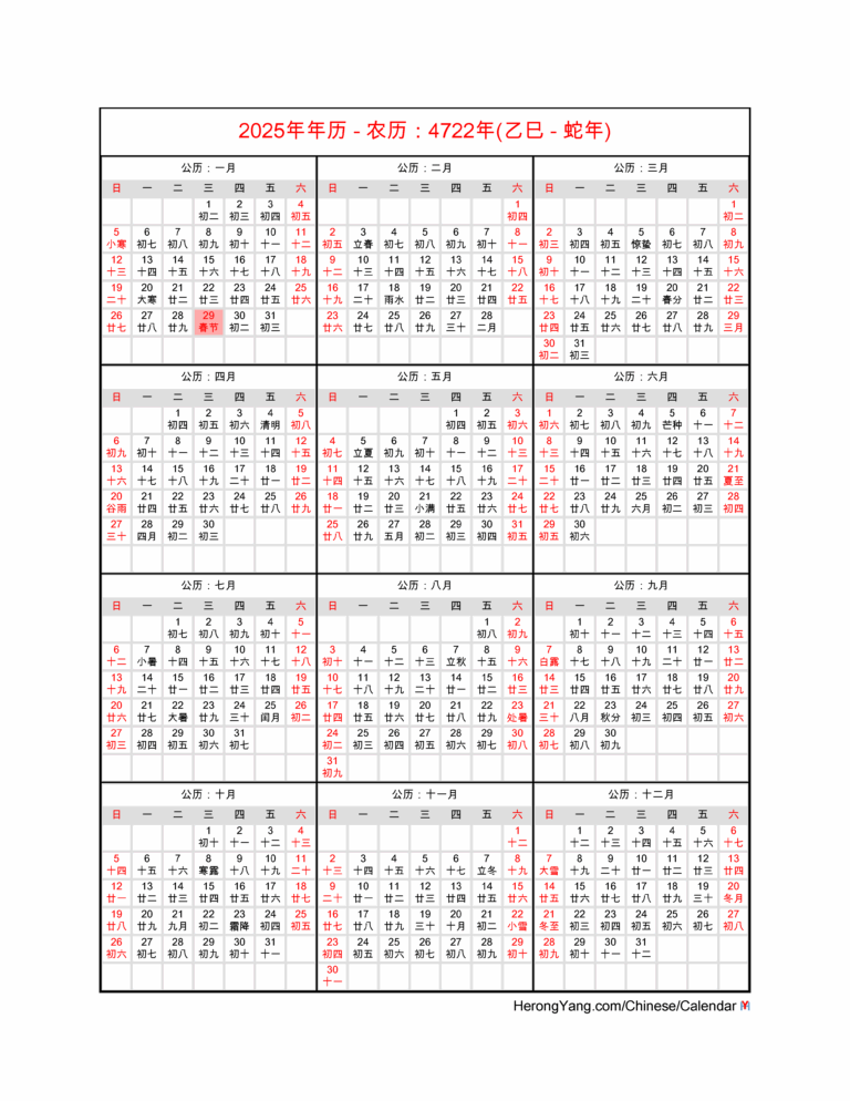 2025 Calendar Hong Kong Chinese Food
