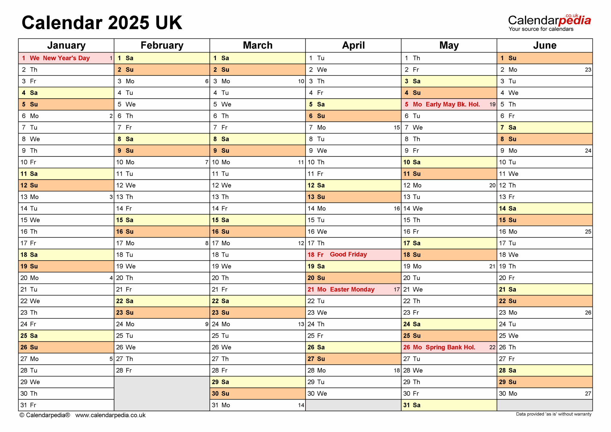 Free Printable 2025 Calendar Uk With Bank Holidays Excel | Printable ...