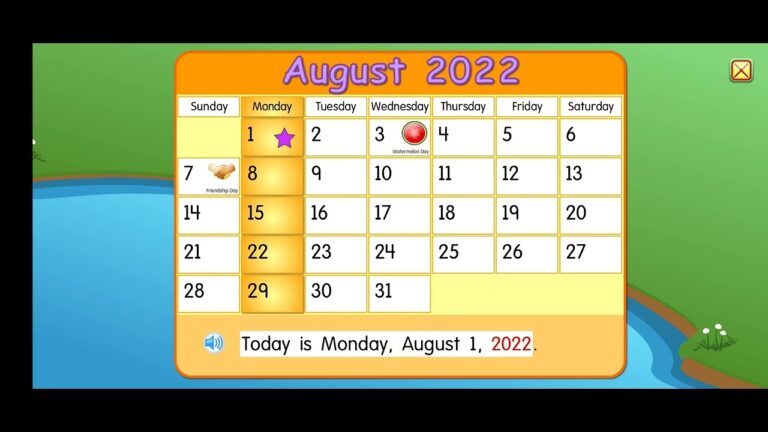 Starfall Calendar August 2025 | Printable Calendar 2025