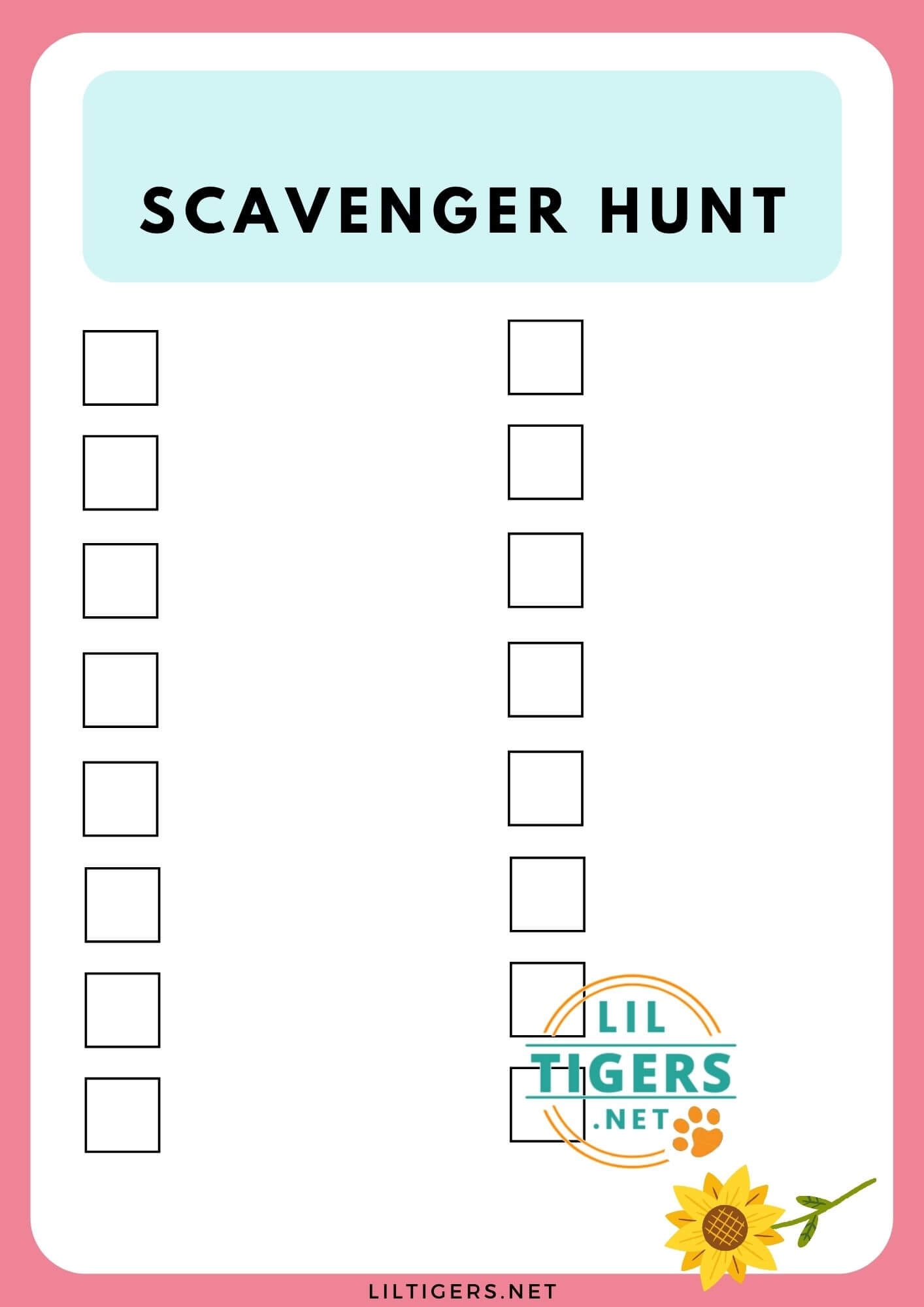Printable Scavenger Hunt Template | Printable Calendar 2025
